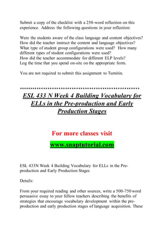 Esl 433 n Education Redefined-snaptutorial.com