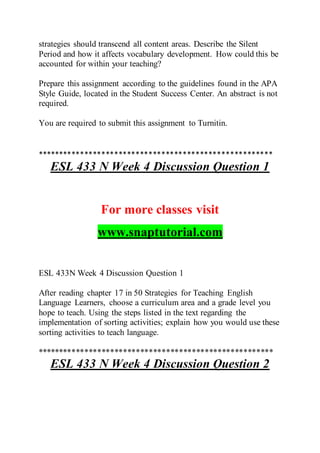 Esl 433 n Education Redefined-snaptutorial.com