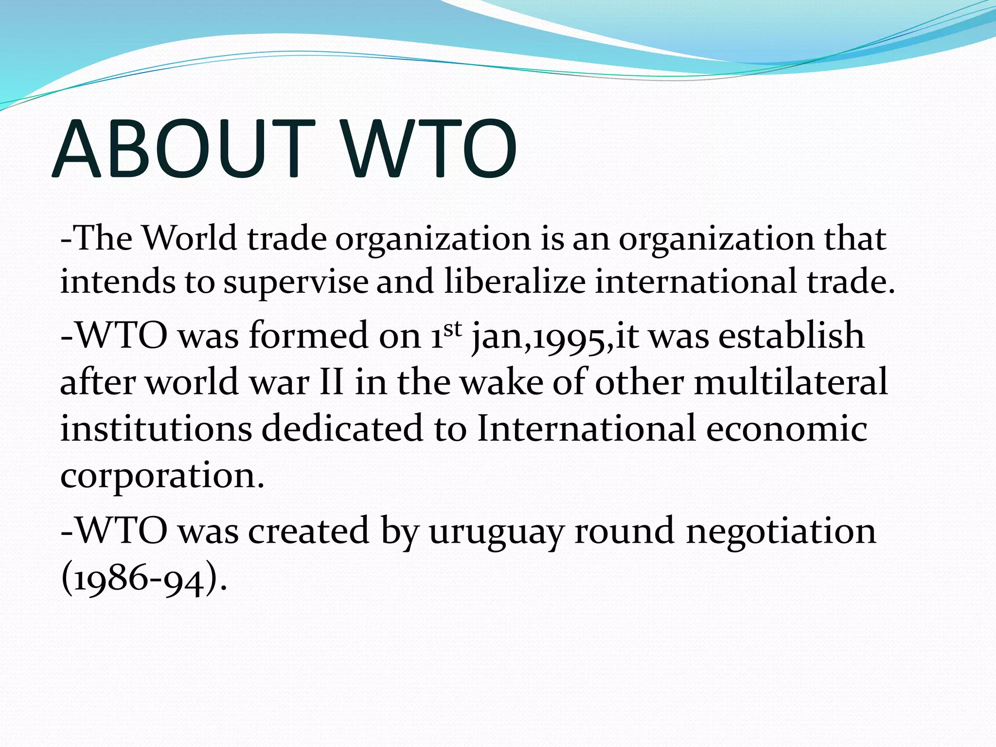 WTO world trade organization | PPTX