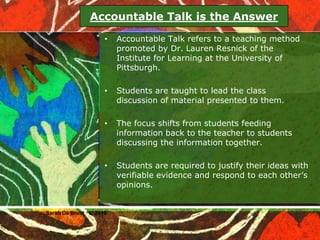 Esl and accountable talk | PPTX | Educational Assessment | Education