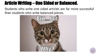 Esl articles one sided or balanced | PPTX