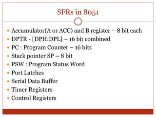 Architecture of the Intel 8051 Microcontroller | PPT