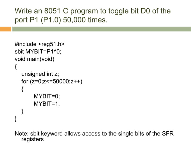 Intel 8051 Programming In C Ppt 