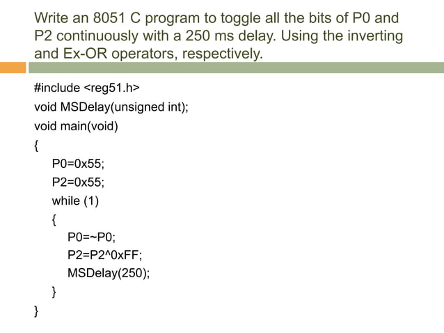 Intel 8051 Programming in C | PPT Intel 8051 Programming in C | PPT