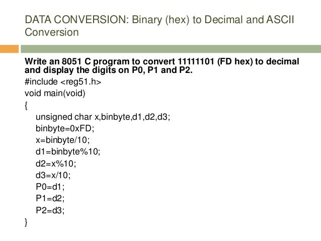 Intel 8051 Programming in C