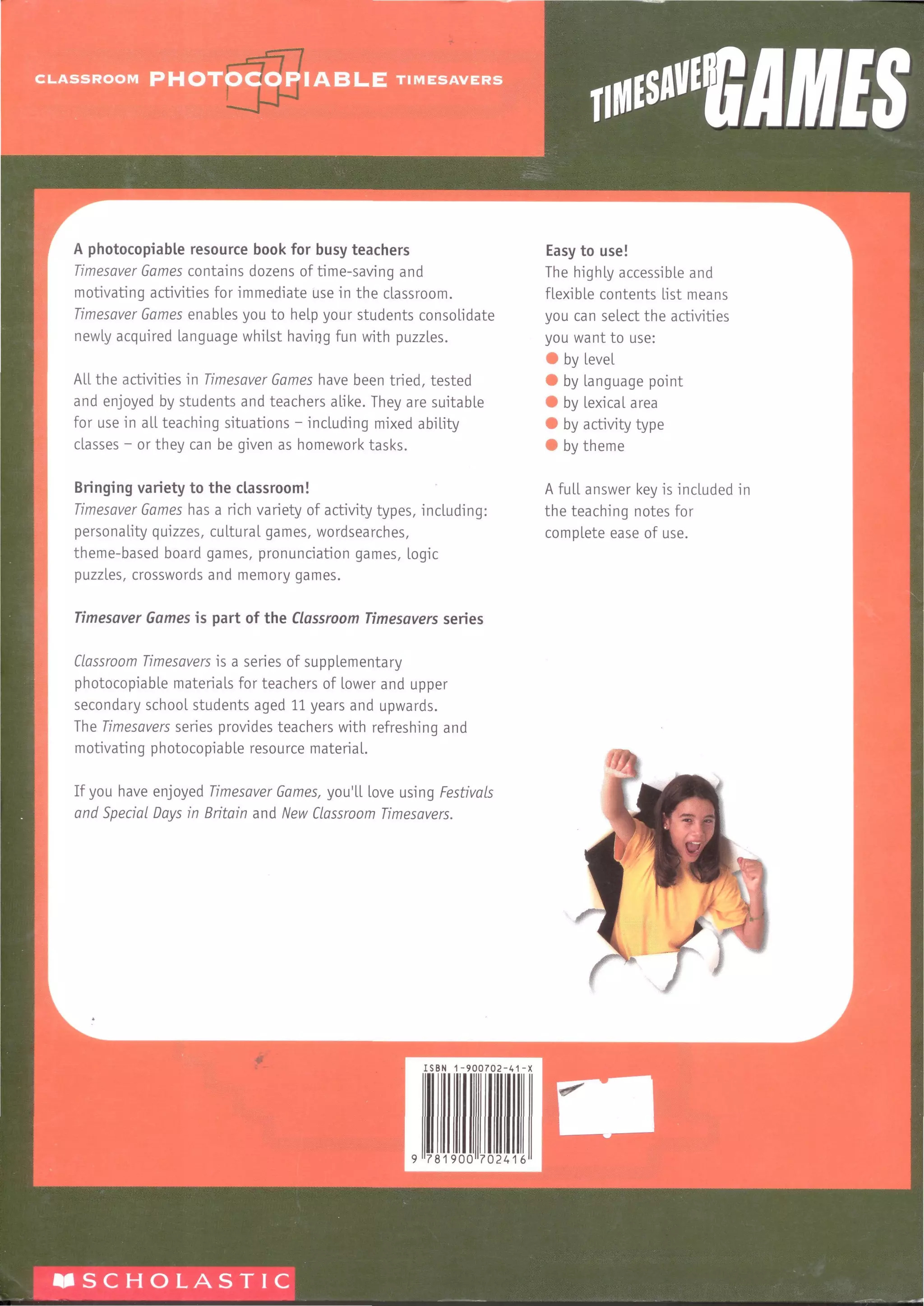 Esl english teaching resources timesaver games | PDF
