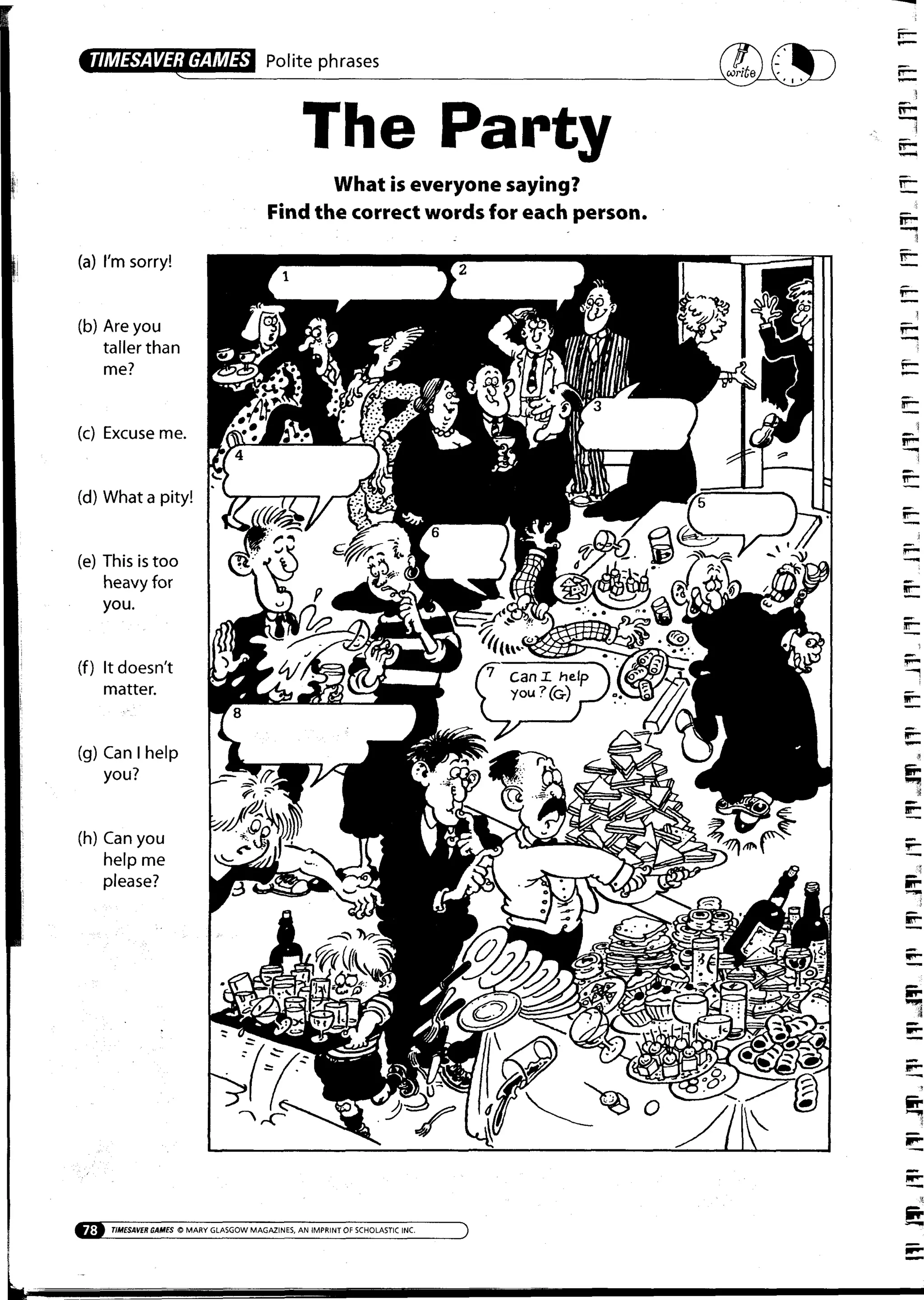 Esl english teaching resources timesaver games | PDF