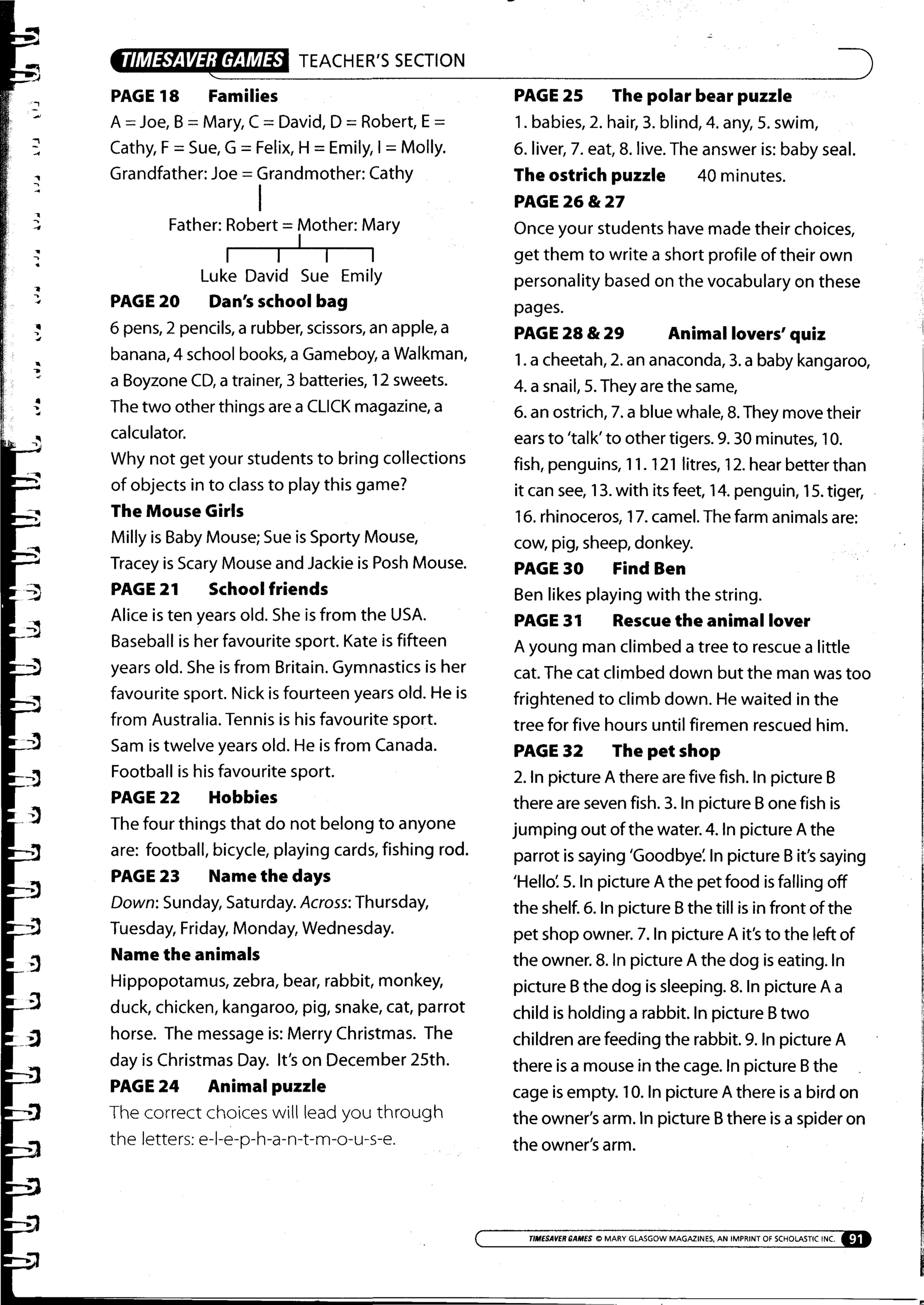 Esl english teaching resources timesaver games | PDF