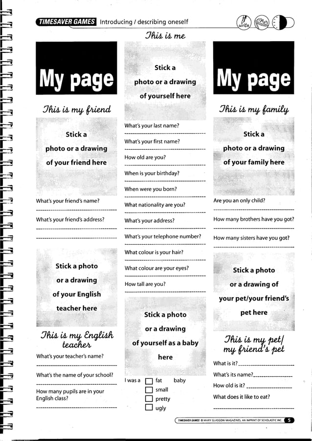 Esl english teaching resources timesaver games | PDF