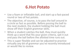 Esl games for grammar review | PPTX