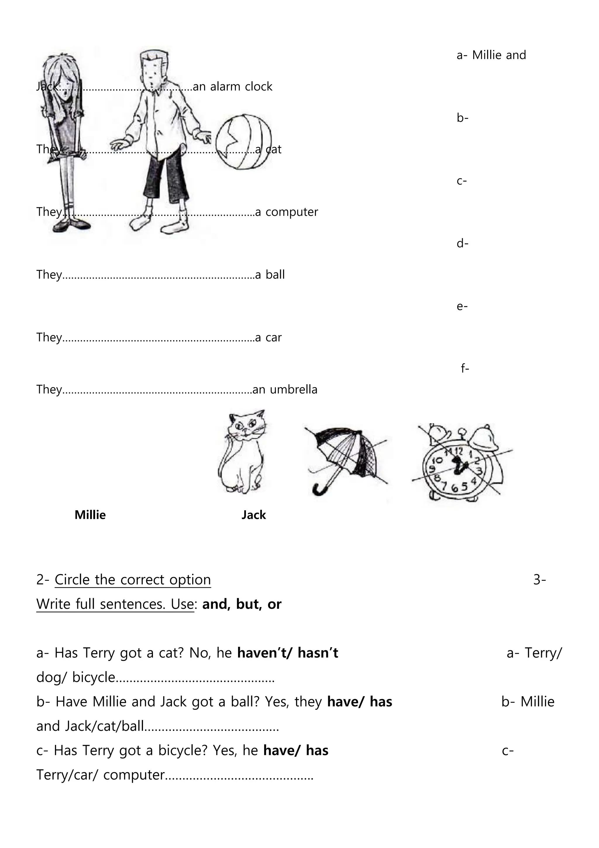 Ejercicios verbo Have got-Has got starter | PDF