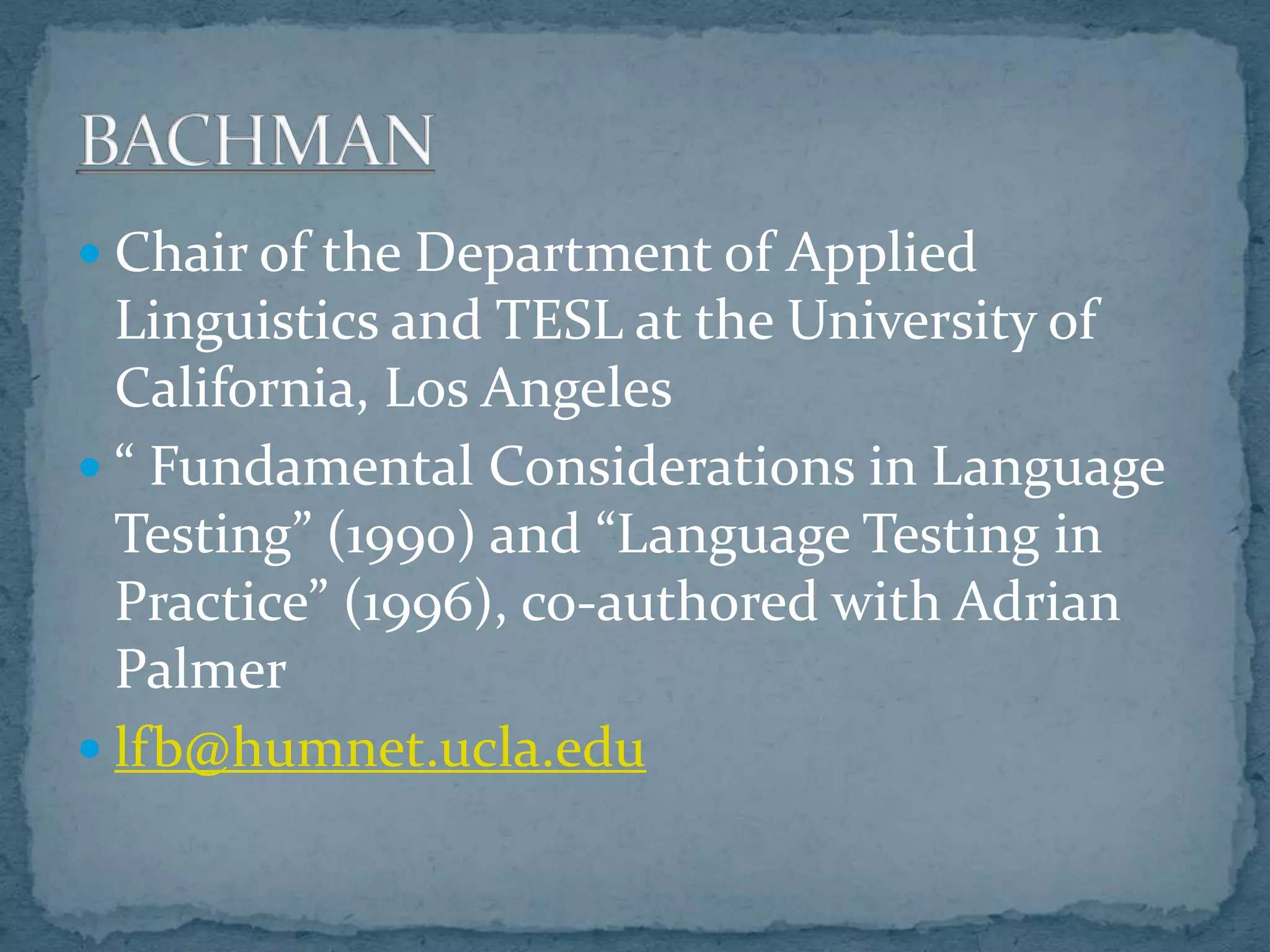 hymes and bachman's theories/model of communicative competence | PPTX