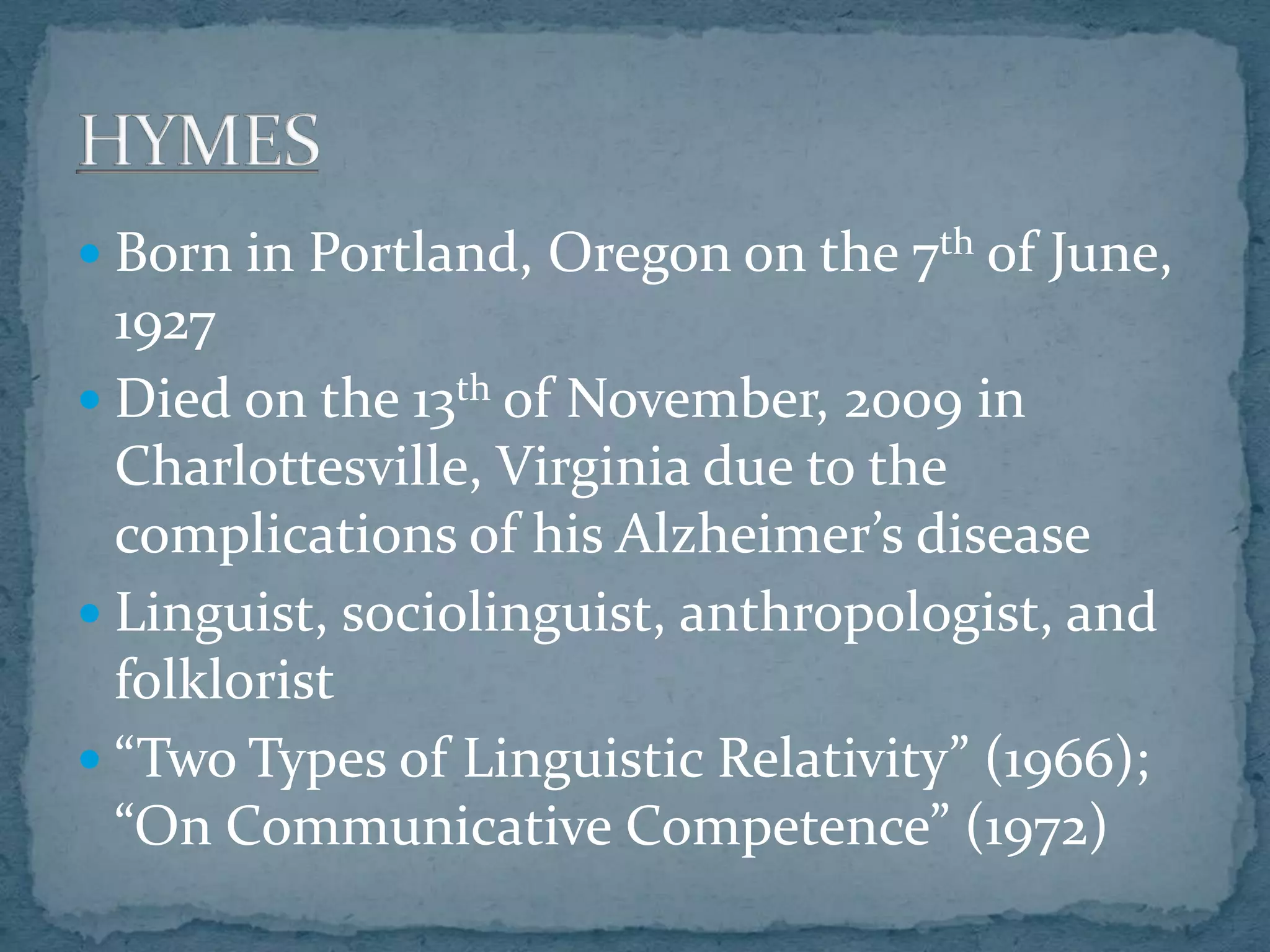 hymes and bachman's theories/model of communicative competence | PPTX