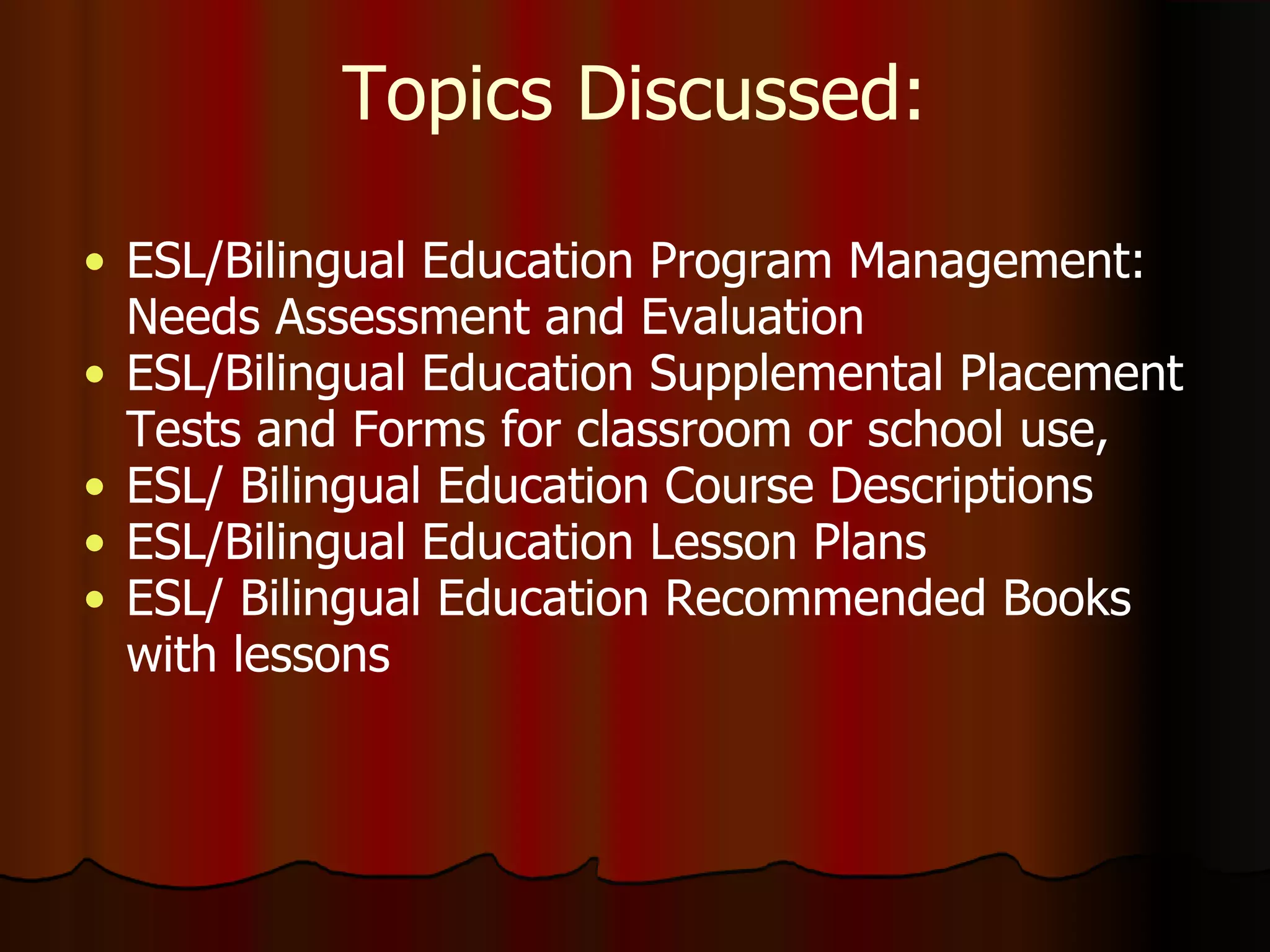 ESL Learning Standards Preview Presentation | PPT | Education