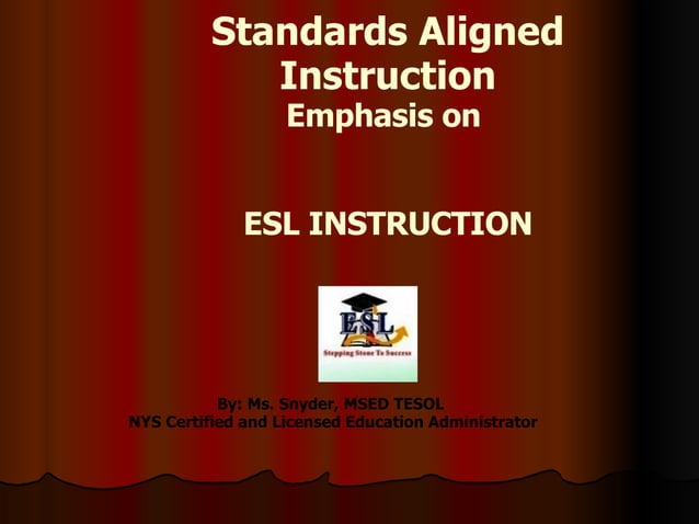 ESL Learning Standards Preview Presentation | PPT | Education
