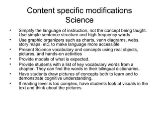 ESL Modifications Presentation | PPT