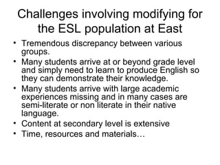 ESL Modifications Presentation | PPT