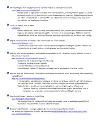 Esl podcasts | PDF