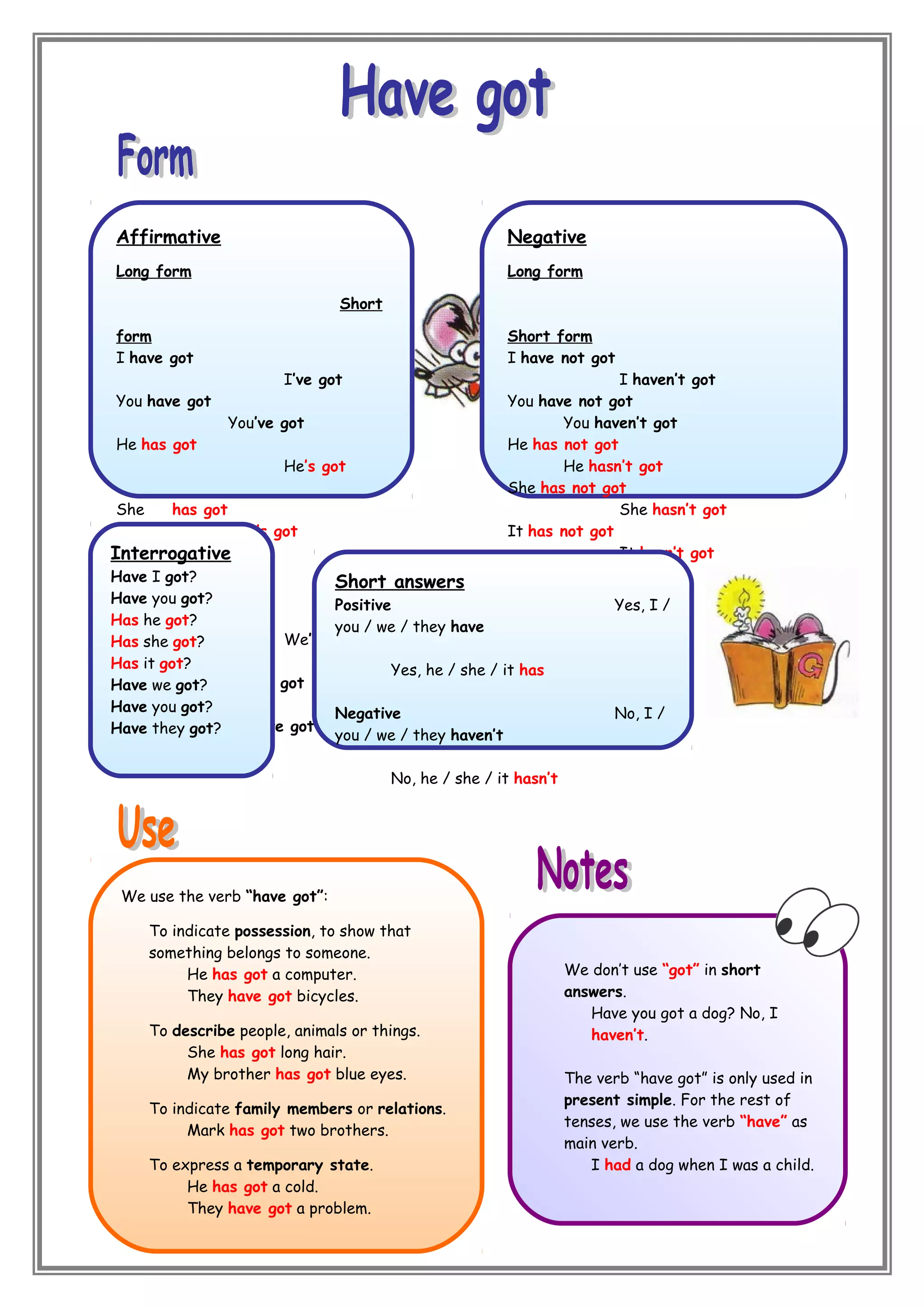 Have got - ESL printables | DOC