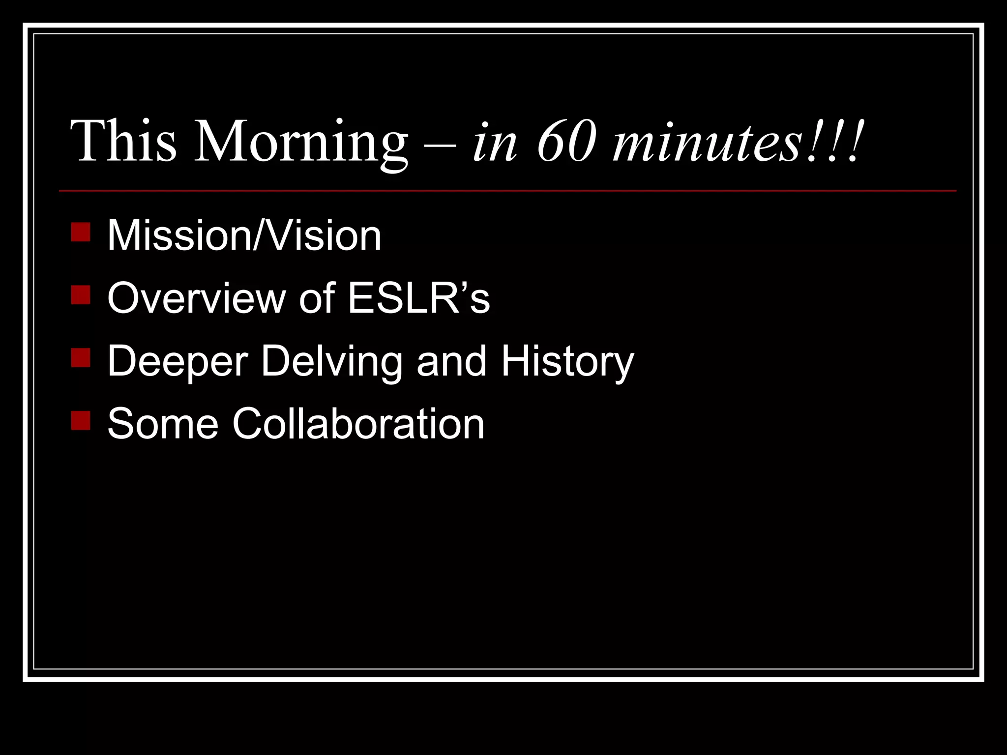 ESLR Presentation | PPT