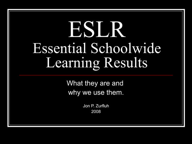 ESLR Presentation | PPT