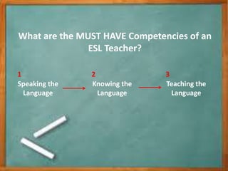 Must Have Competencies of ESL Teachers | PPTX