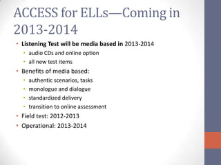 ESL Update for Principals 12/11/12 | PPTX | Educational Assessment ...