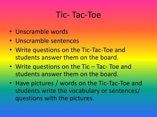 Esl Writing And Games | PDF