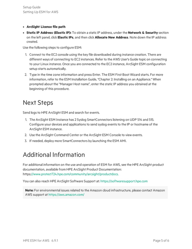 ESM 6.9.1 for AWS Setup Guide | PDF