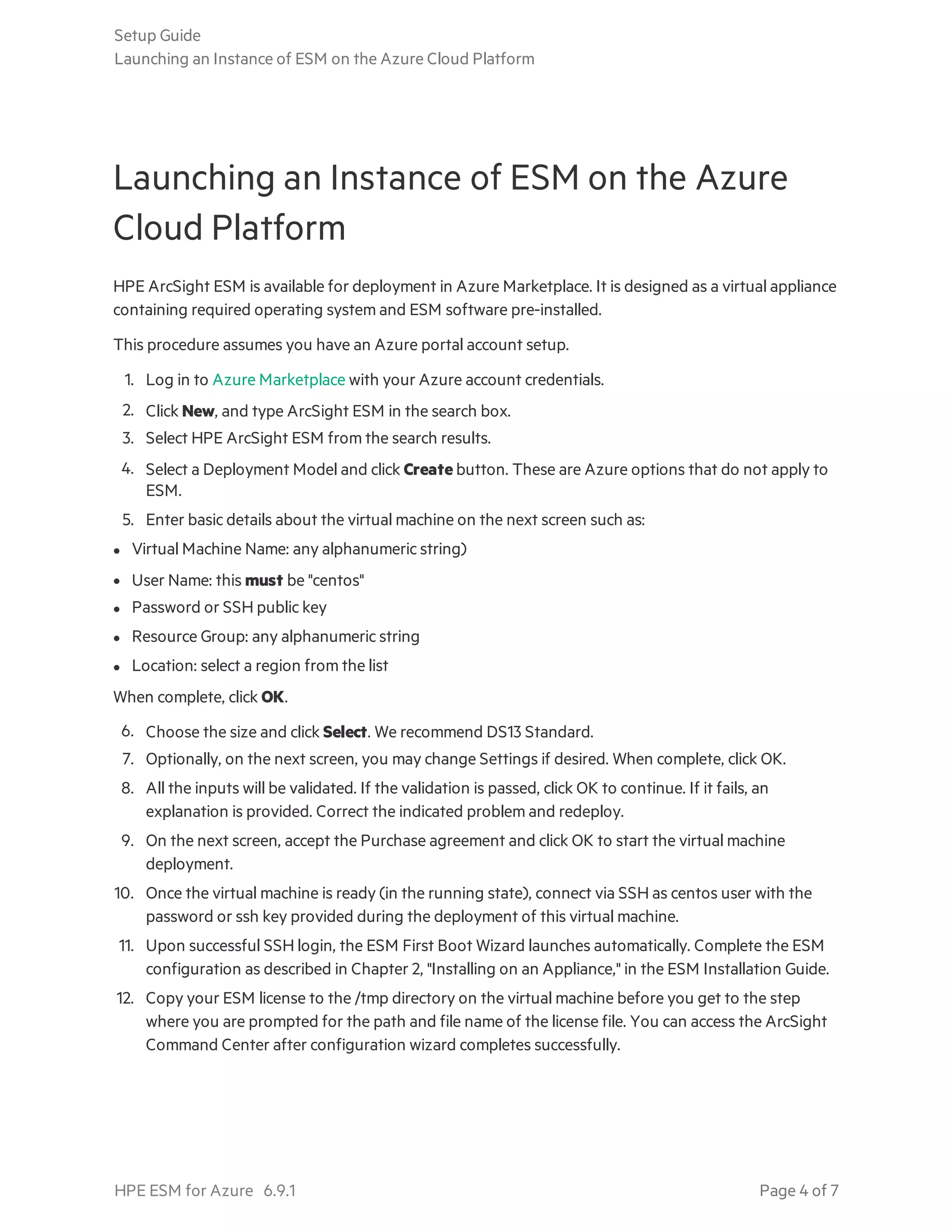 ESM for Azure 6.9.1 Setup Guide | PDF | Cloud Computing | Internet