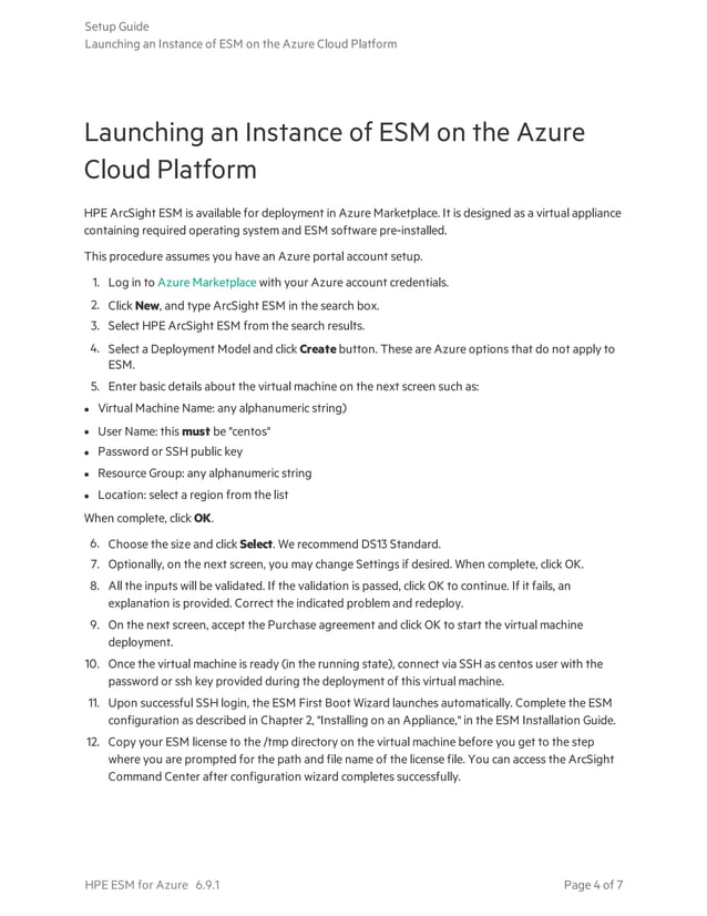ESM for Azure 6.9.1 Setup Guide | PDF