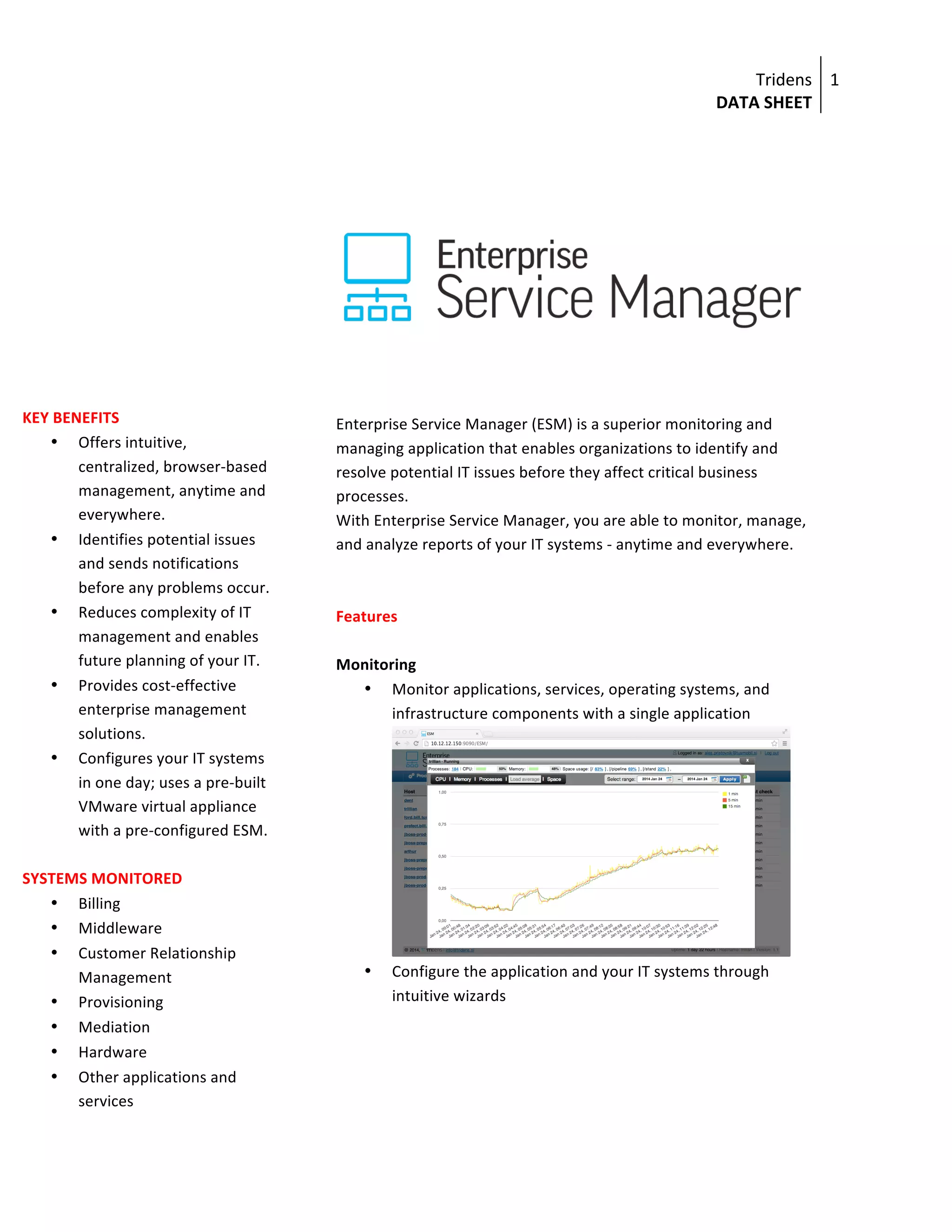 Enterprise Service Manager (ESM) : data sheet1 | PDF