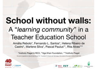 School Without Walls: A ‘Learning Community’ in a Teacher Education ...