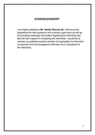 Internship Report (MEchanical Engg) by kalpesh pawar | PDF