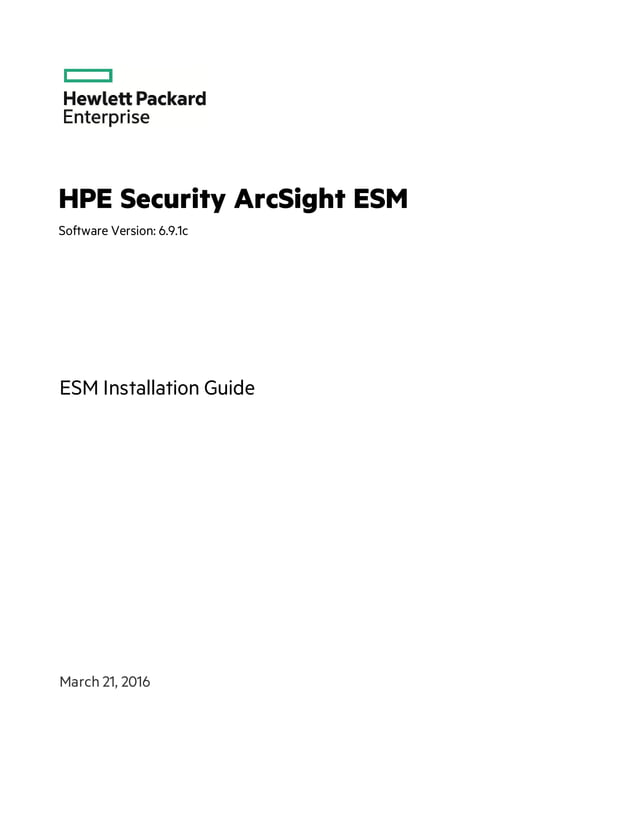 ESM Installation Guide (ESM v6.9.1c) | PDF