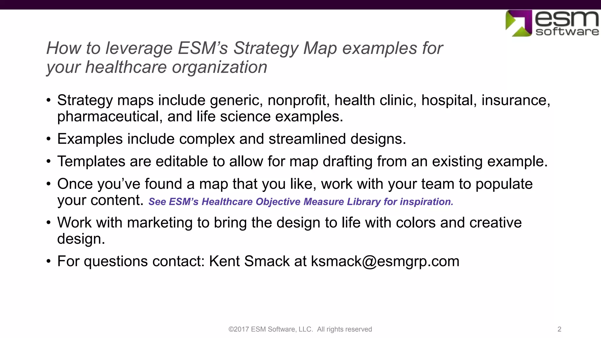 ESM Software - Healthcare Strategy Map Examples.pptx