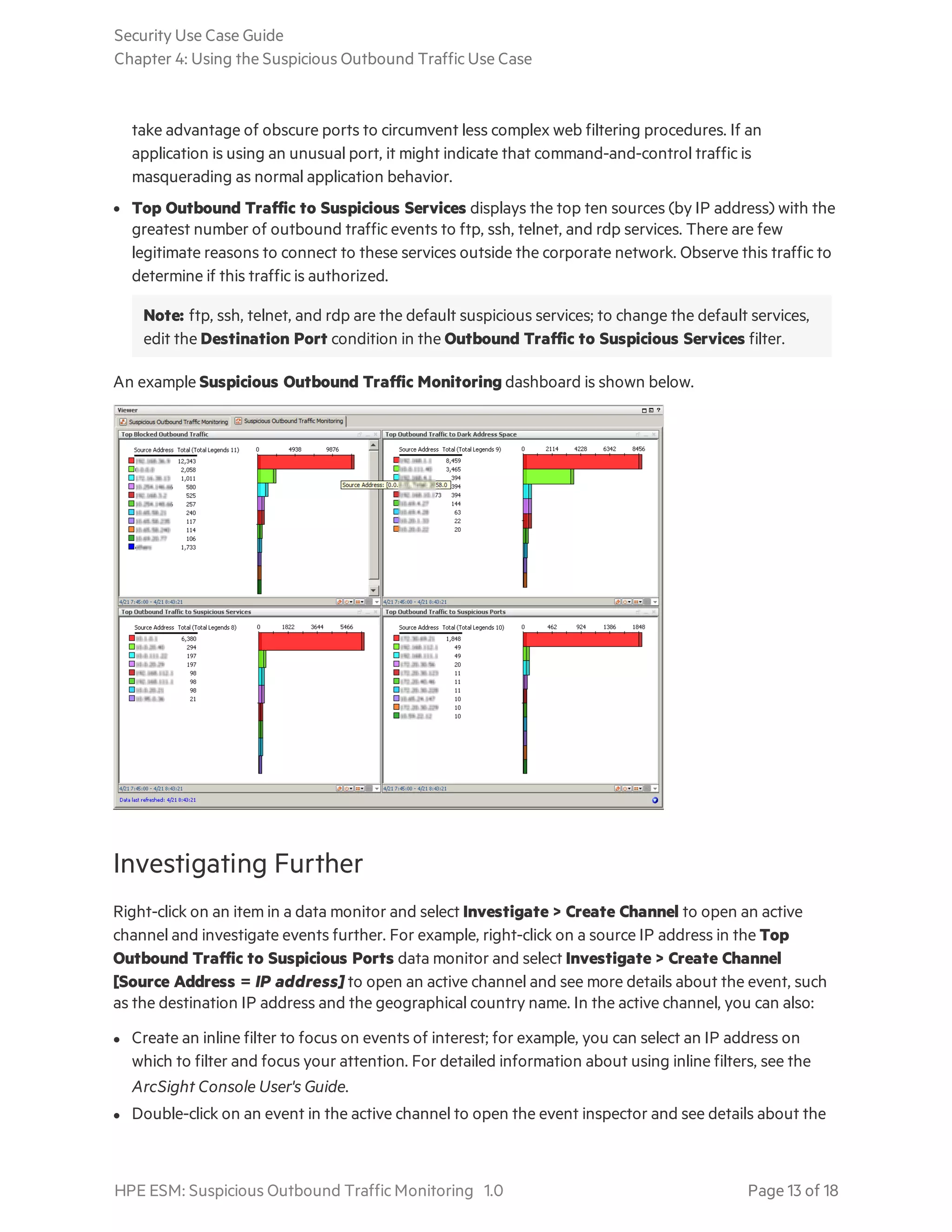 Suspicious Outbound Traffic Monitoring Security Use Case Guide | PDF