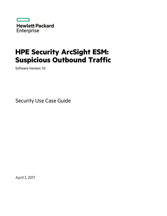 Suspicious Outbound Traffic Monitoring Security Use Case Guide | PDF