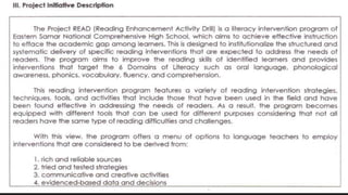 Sample Approved Project Initiative Plan for Secondary Schools | PDF