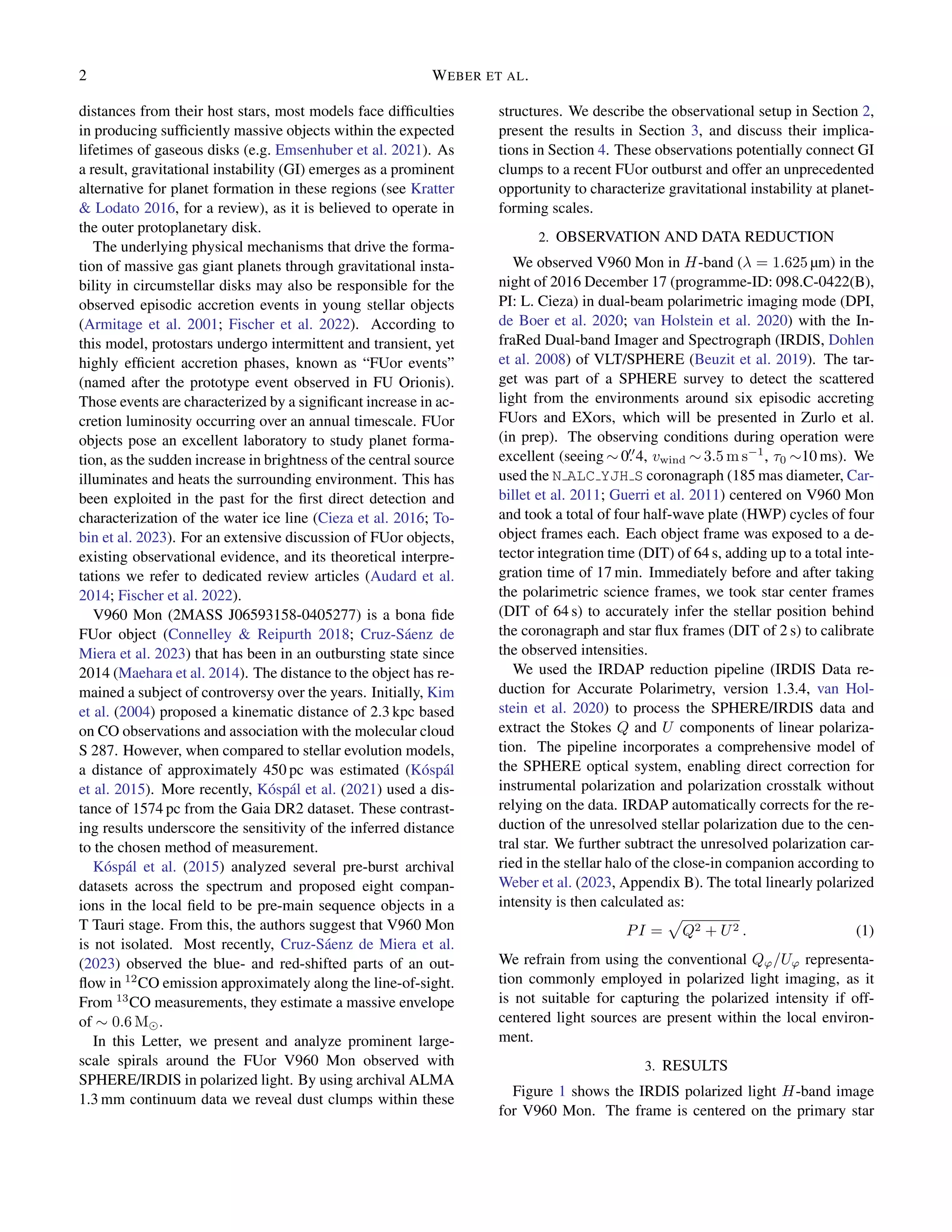 Spirals and clumps in V960 Mon: signs of planet formation via ...