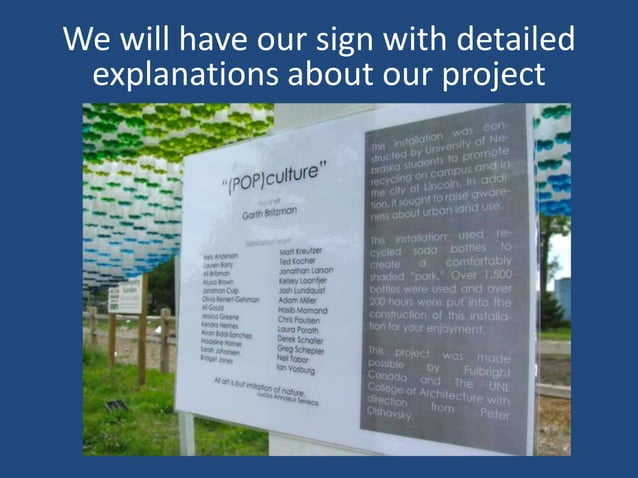 Get to know Garth Britzman's Project: Recycling plastic bottles | PPTX