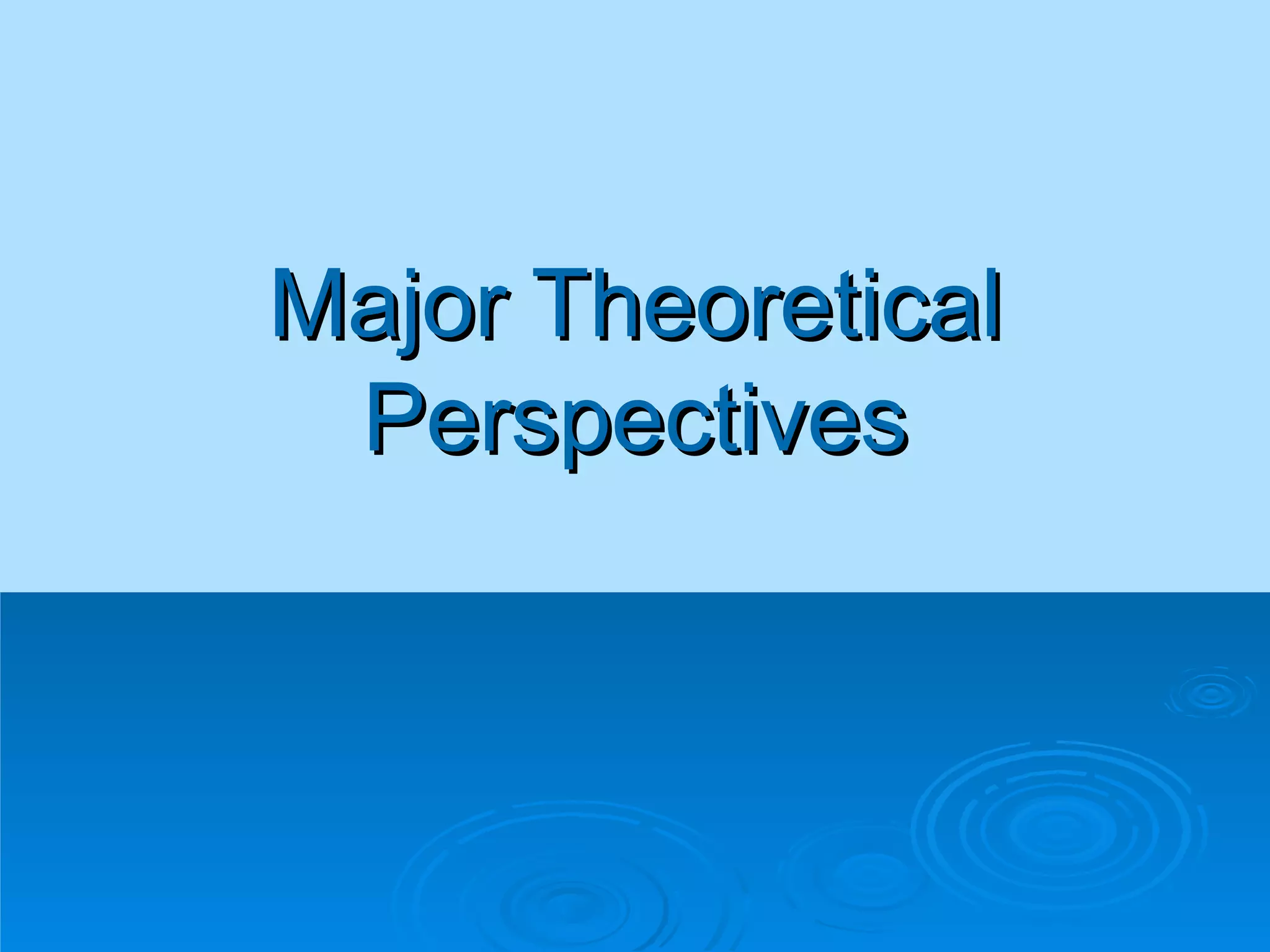 Major Theoretical Perspectives in Sociology | PPT