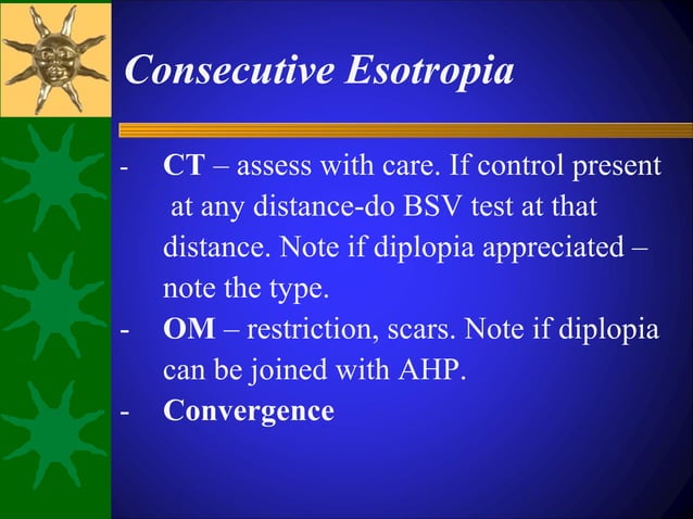 Eso deviation | PPT | Eye and Vision Conditions | Diseases and Conditions