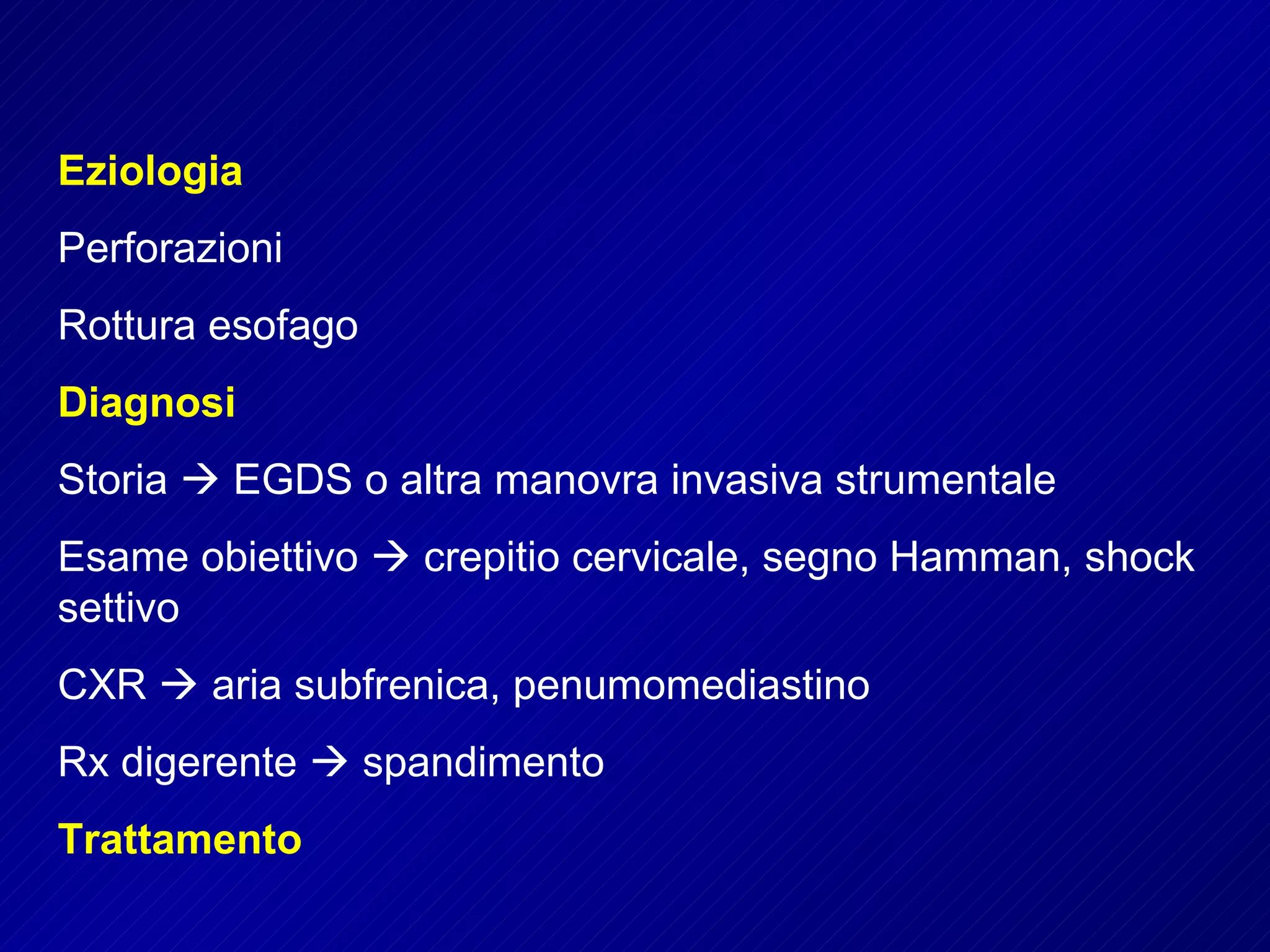 Esofago Perforazioni | PPT