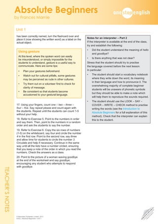 Esol-absolute-beginners unit-1-roman | PDF