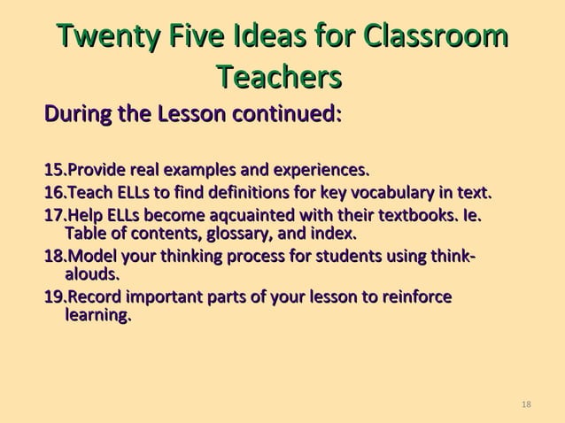 ESOL Differentiated Instruction Presentation | PPT