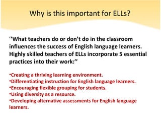 ESOL Differentiated Instruction Presentation | PPT