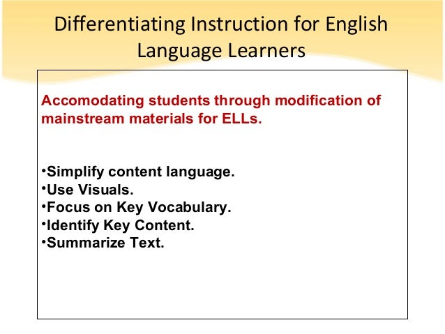 Differentiating Assessment For English Language Learners – BJVTIE