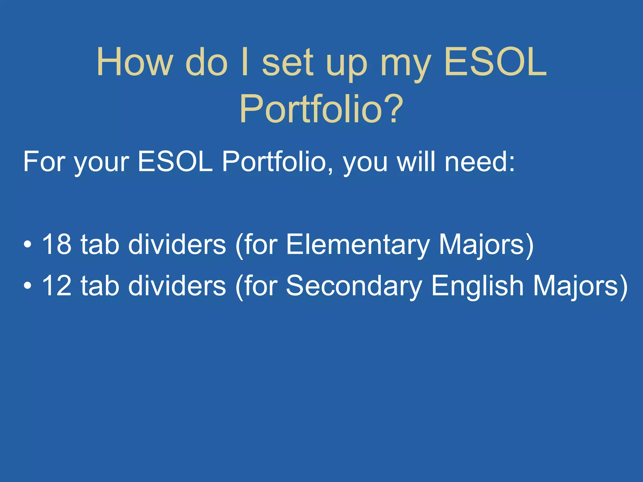 ESOL Portfolio | PPT
