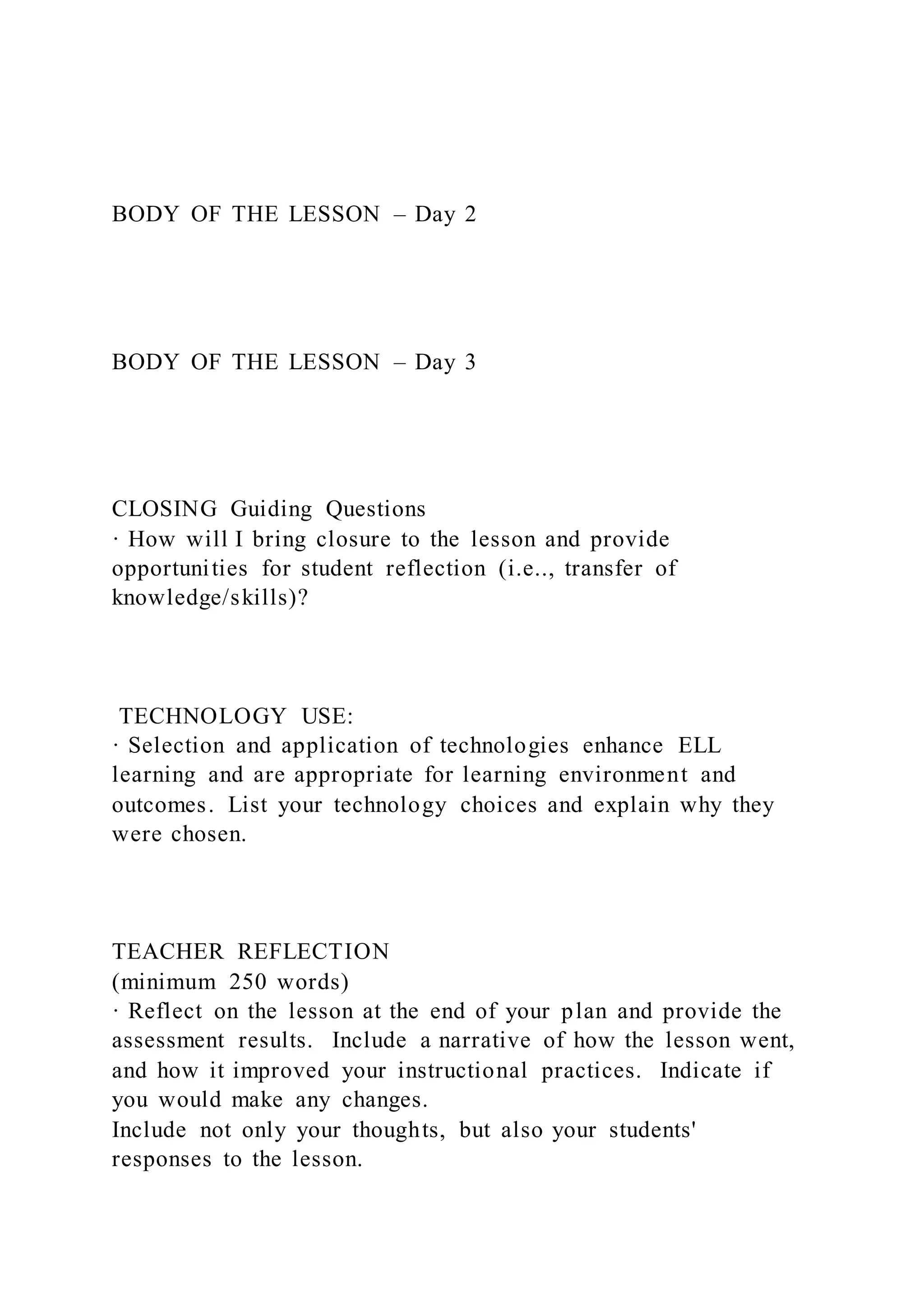 Esol capstone project lesson plan templateoverview lesson tit | DOCX